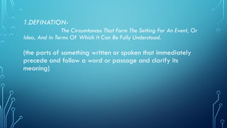 Meaning of context word which rpovides vocabilary content | PPT