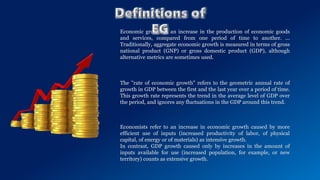 T.Y.B.A - Economics - Meaning of Economic Growth | PPTX