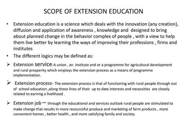 Introduction of extension education | PPTX