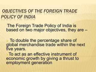 Meaning of foreign trade policy | PPTX