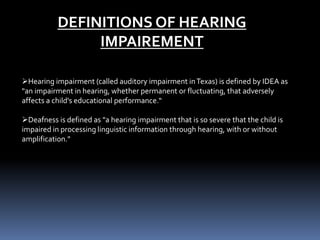 Meaning of hearing impairement | PPT
