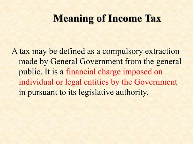 Basic Knowledge of income tax | PPT