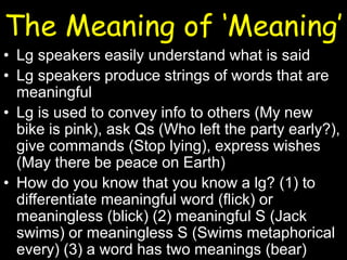 Meaning of language | PDF