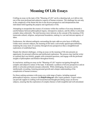 Meaning Of Life Essays.pdf