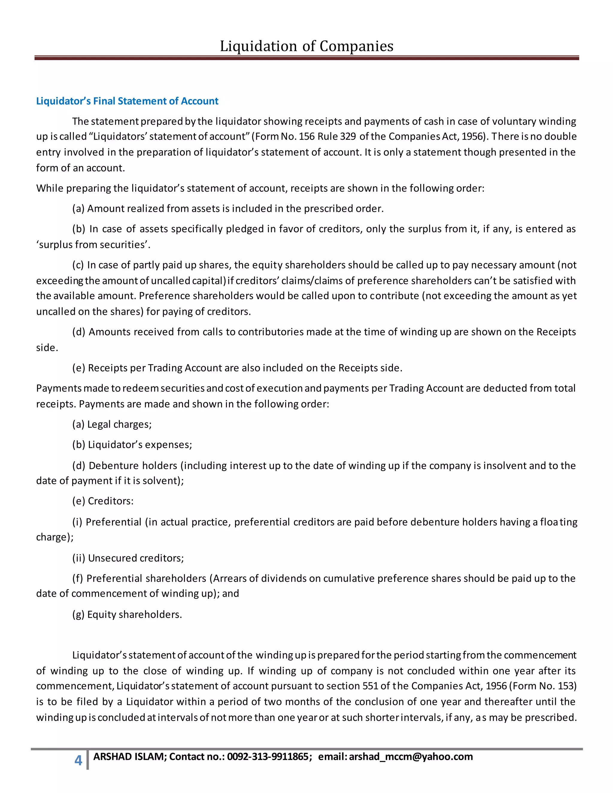 Meaning of liquidation | DOCX