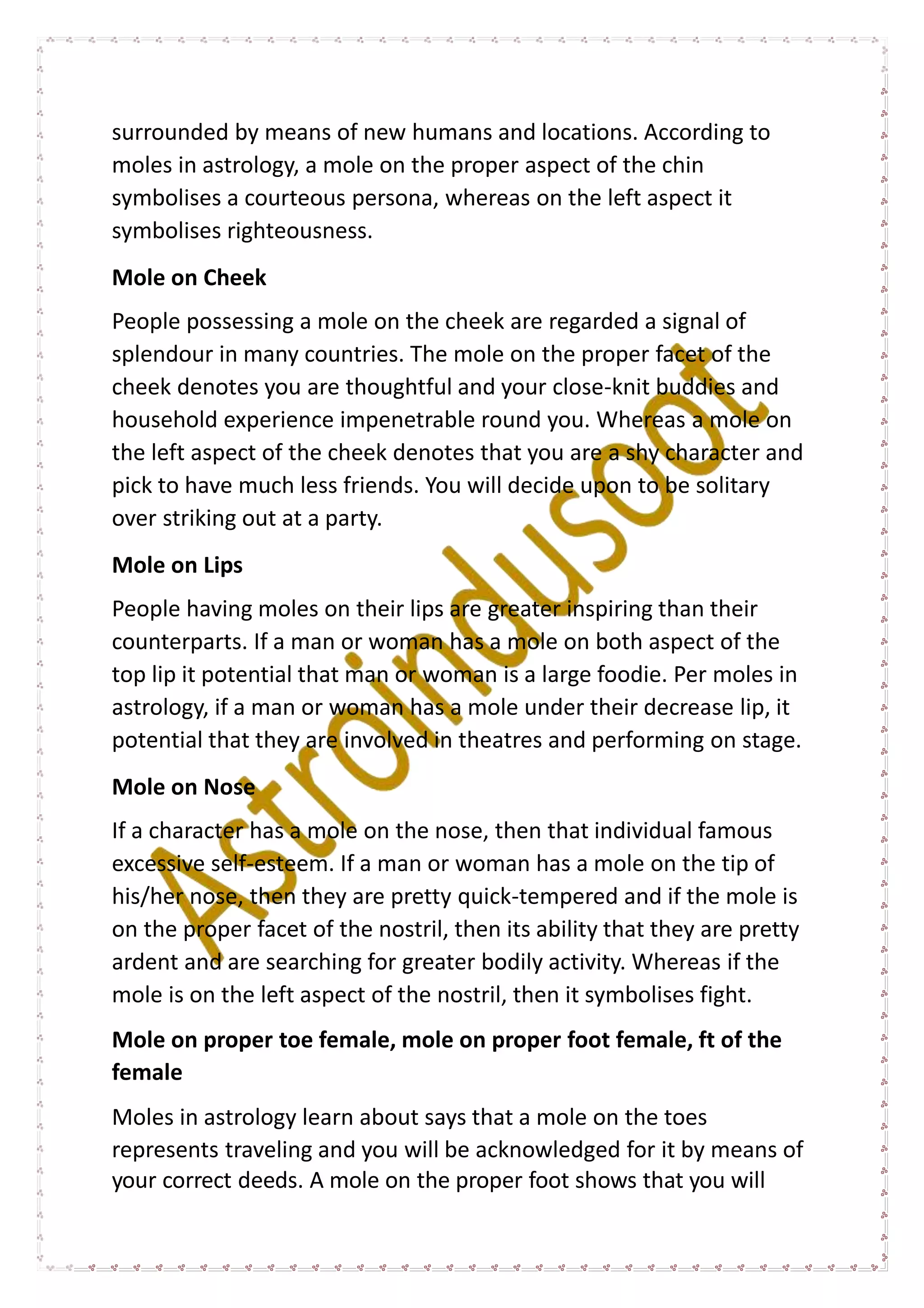 Meaning of Moles in Astrology.ppt