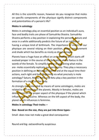 Meaning of Moles in Astrology.ppt | Skin and Dermatology | Diseases and ...
