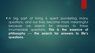 Meaning of Philosophy Lesson 1.pptx Introduction to Human philosophy ...