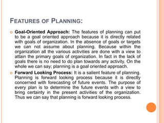 Meaning of planning, features of planning | PPT