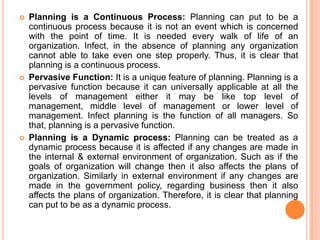 Meaning of planning, features of planning | PPT