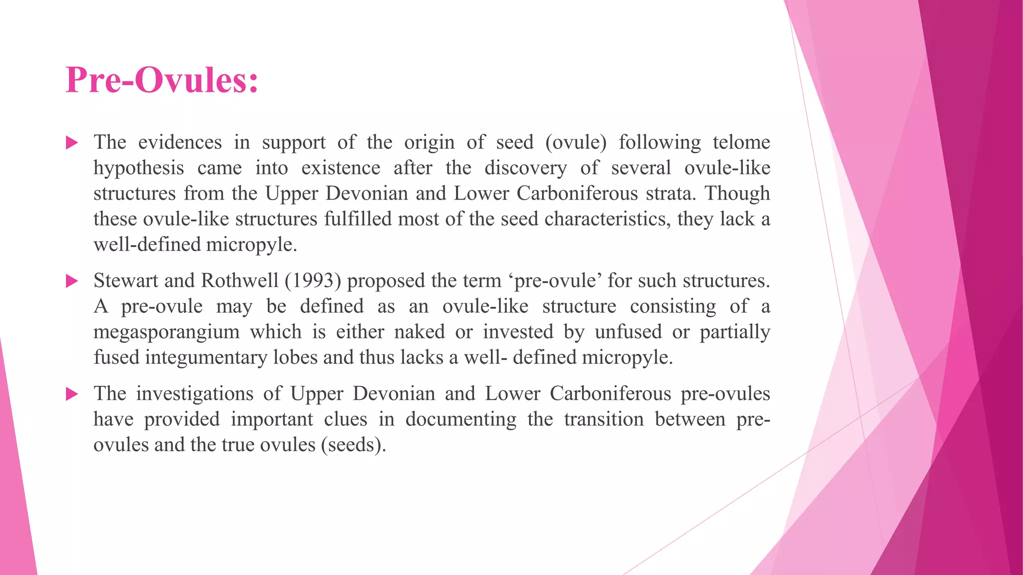 Meaning of seed habit of pre ovule | PPTX