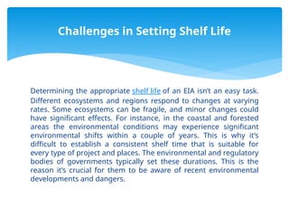 Meaning of Shelf Life in the Context of Environmental Impact Assessment ...