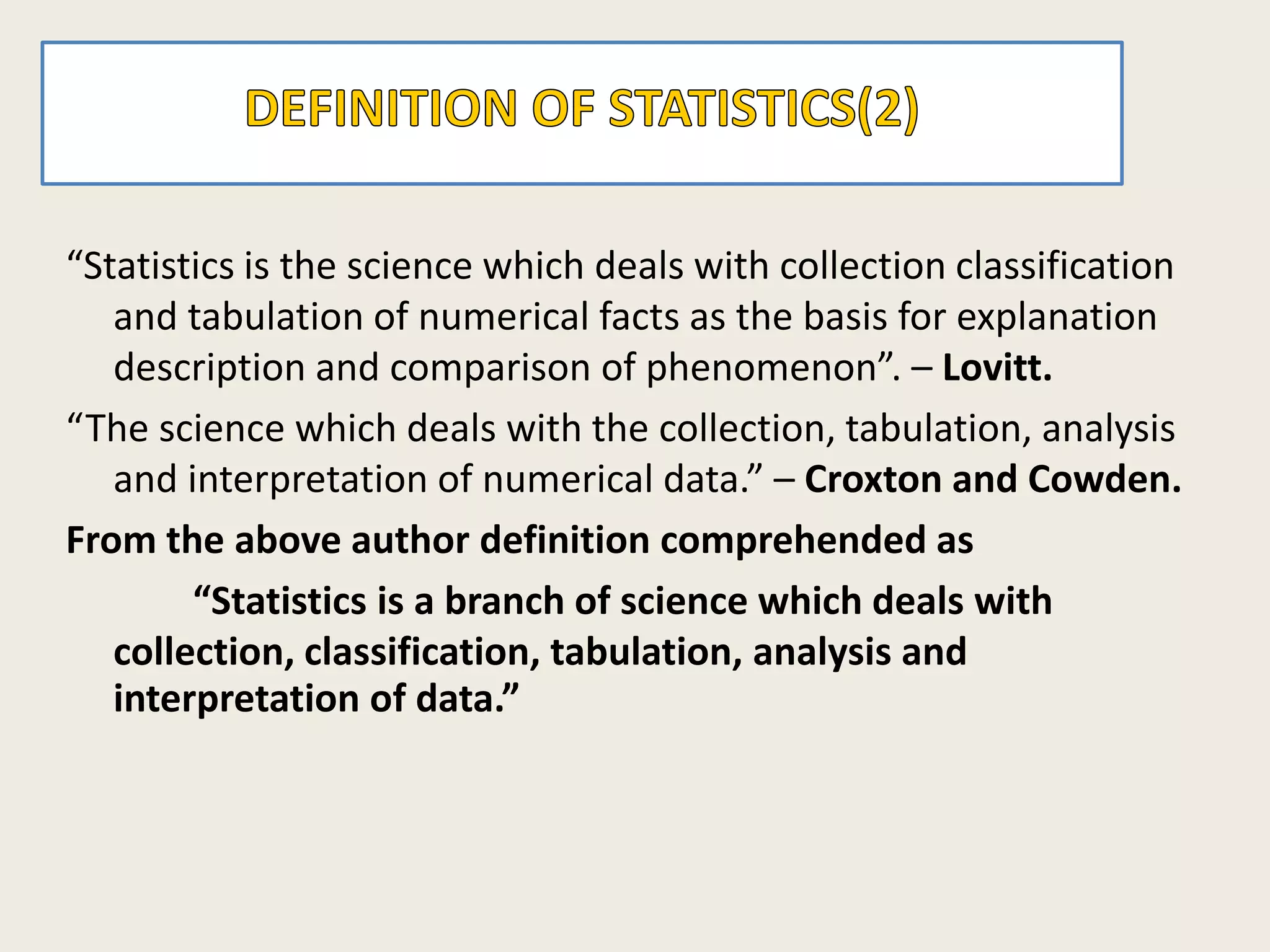 Meaning of statistics 2 | PPT