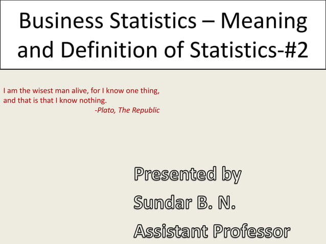Meaning of statistics 2 | PPT