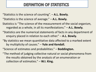 Meaning of statistics 2 | PPT