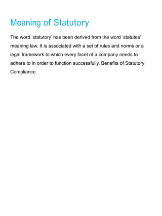 Statutory Compliance | PDF