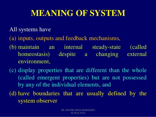 Meaning of system