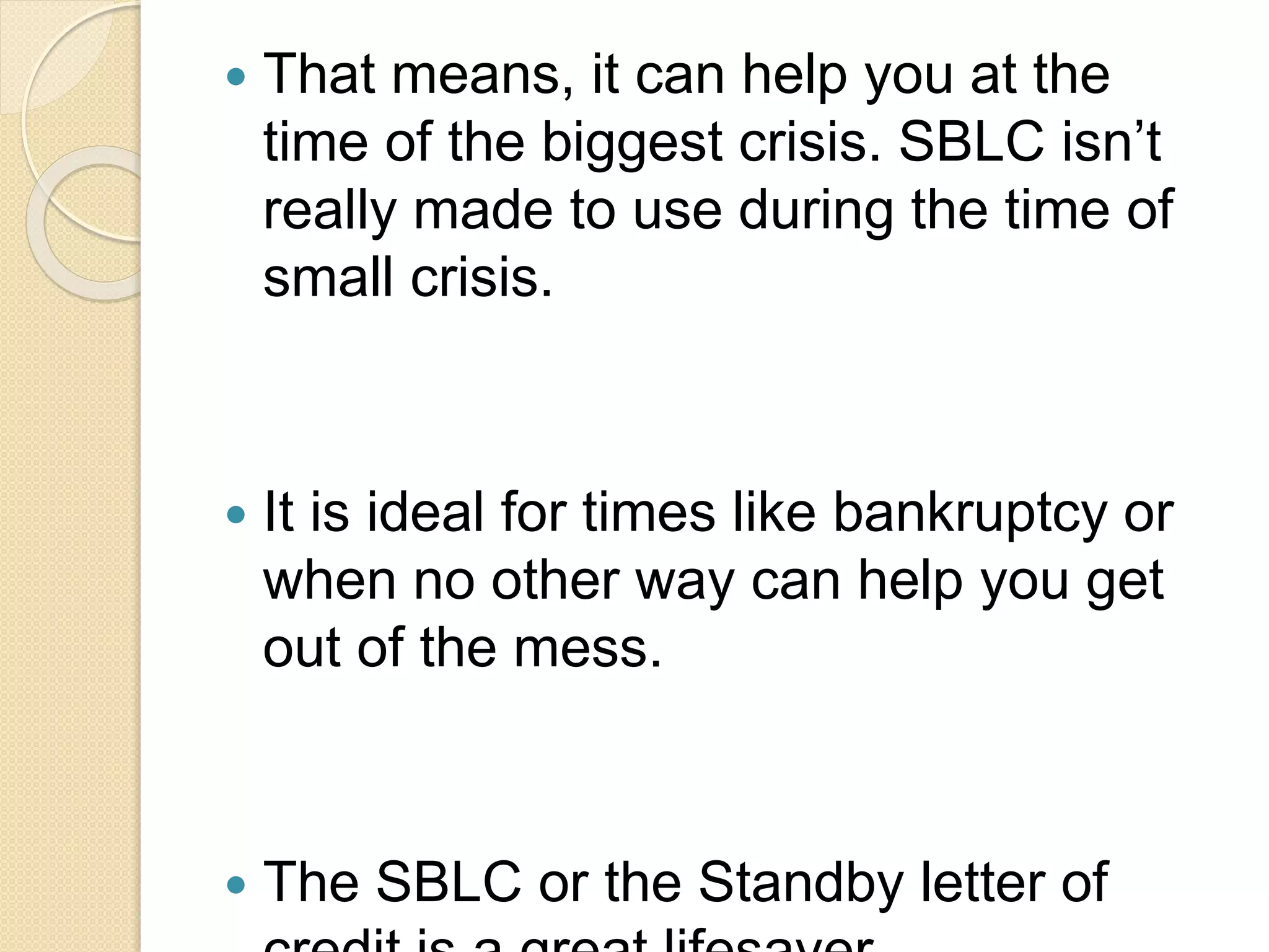 Meaning of the SBLC letter of credit | PPT