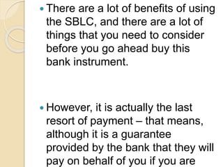 Meaning of the SBLC letter of credit | PPT