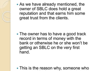 Meaning of the SBLC letter of credit | PPT