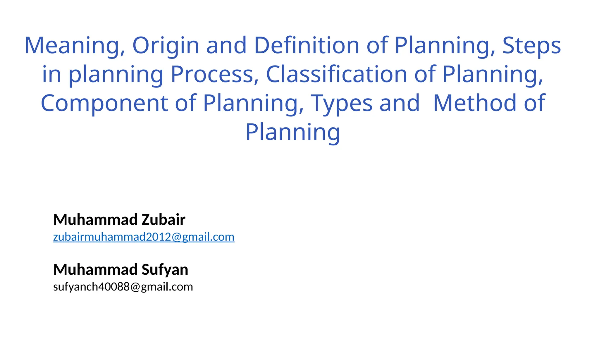 Meaning, Origin and Definition of Planning, Steps in planning Process ...