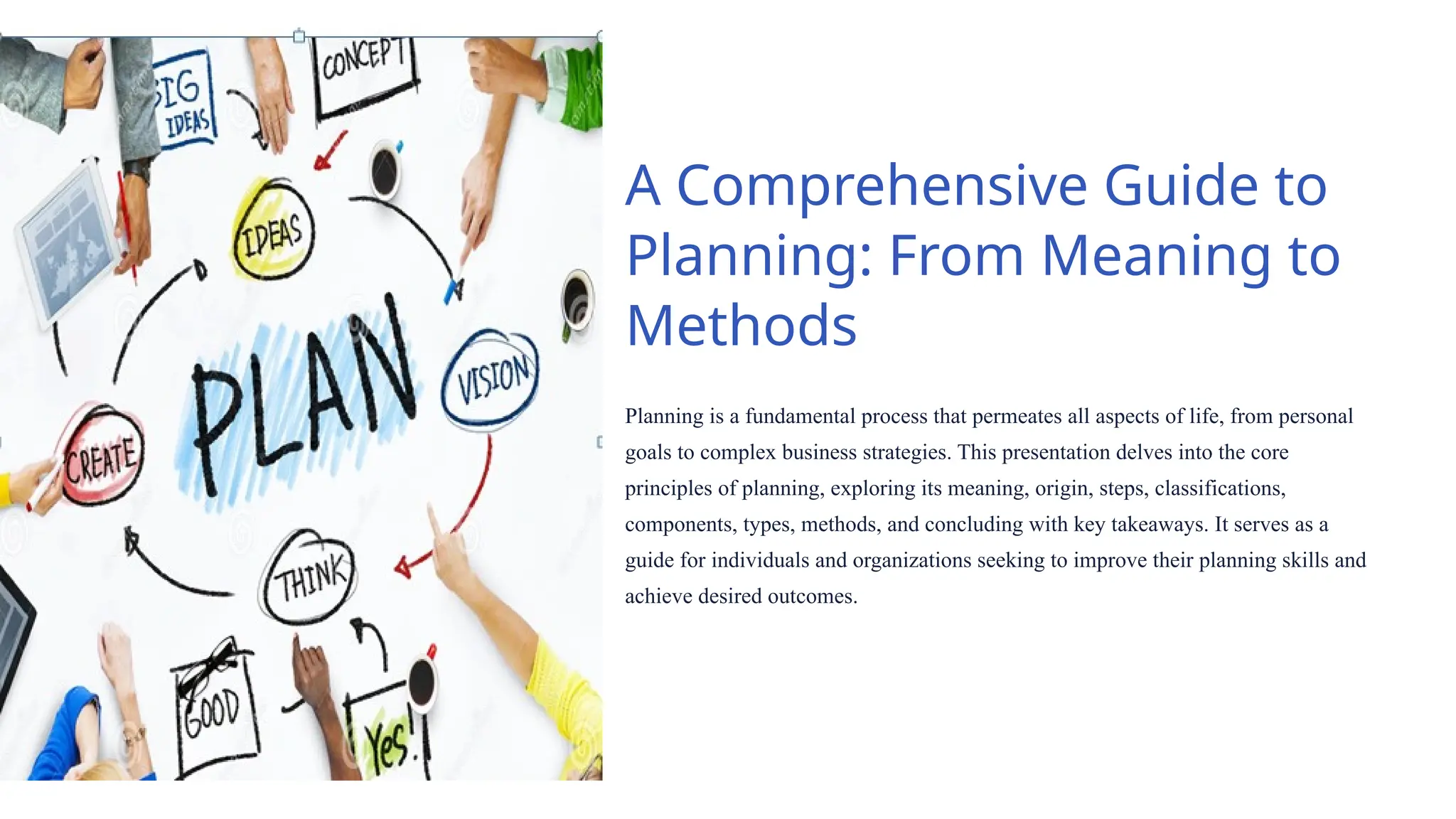 Meaning, Origin and Definition of Planning, Steps in planning Process ...
