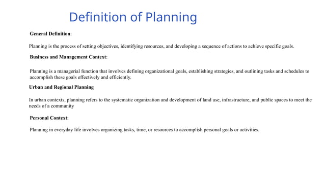 Meaning, Origin and Definition of Planning, Steps in planning Process ...