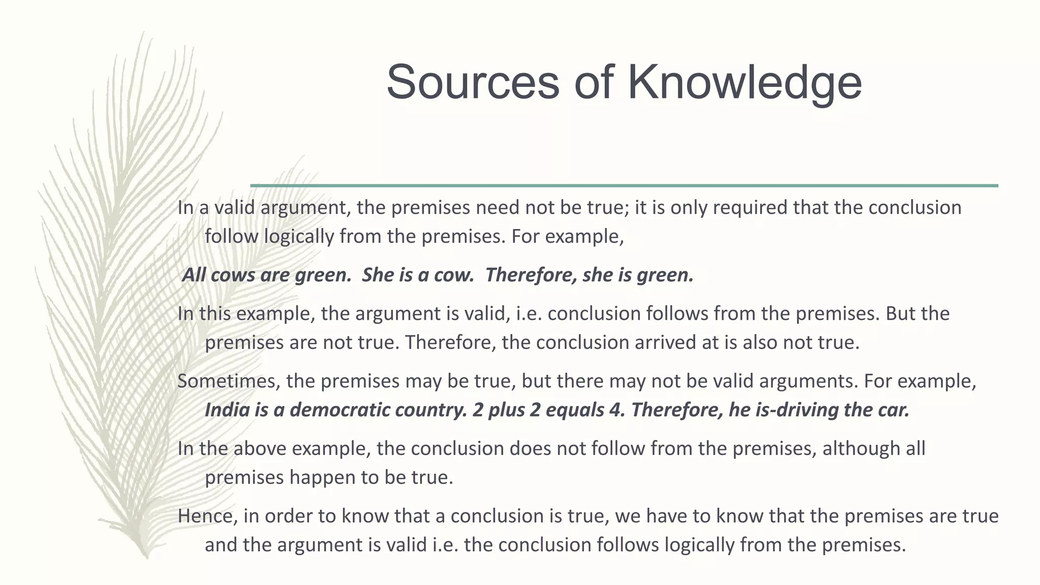 Meaning, sources, types and contestation to knowledge | PPTX