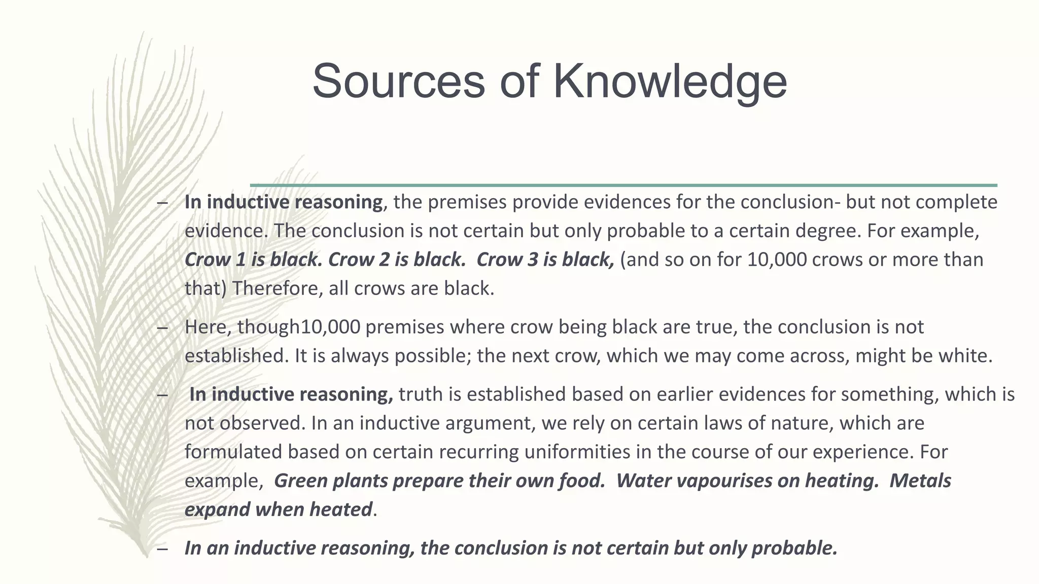 Meaning, sources, types and contestation to knowledge | PPTX