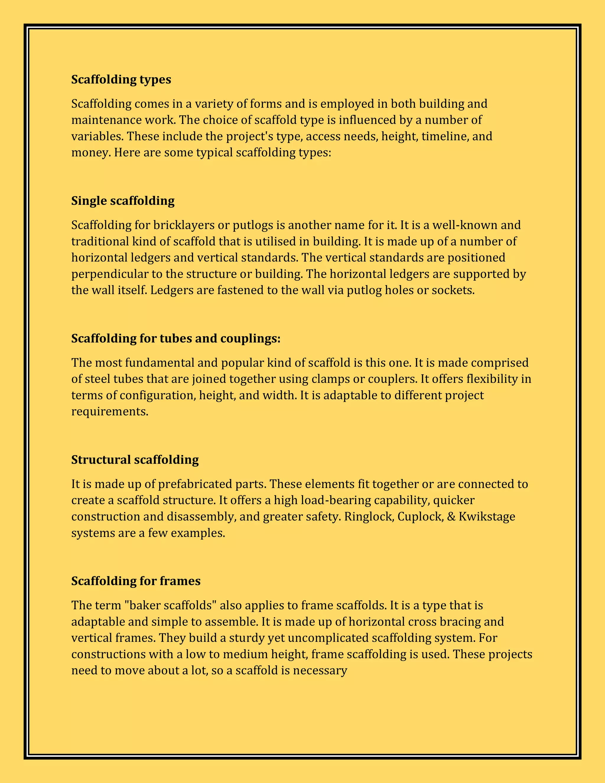 Meaning, Types, Uses, & Importance of Scaffolding.pdf Meaning, Types, Uses, & Importance of Scaffolding.pdf