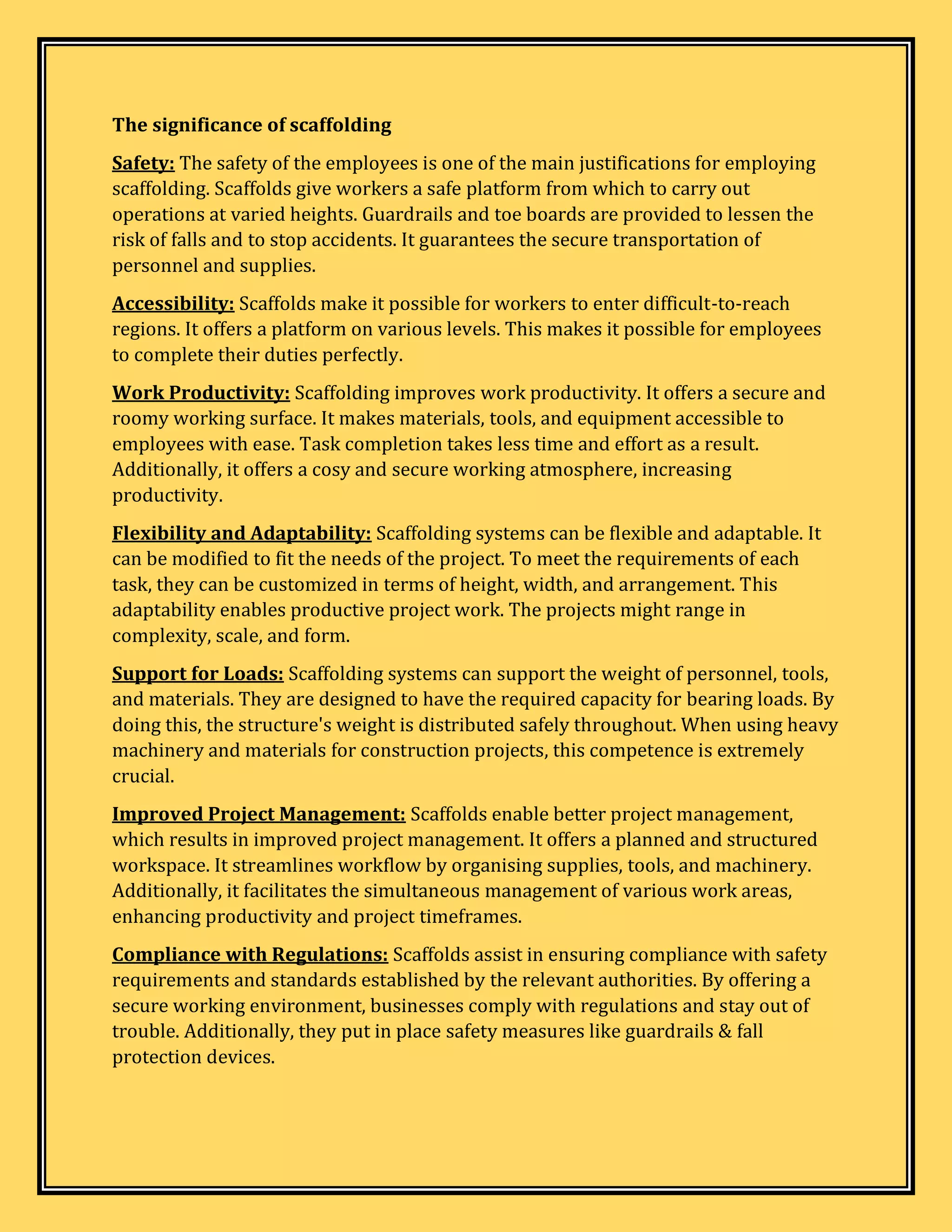 Meaning, Types, Uses, & Importance of Scaffolding.pdf Meaning, Types, Uses, & Importance of Scaffolding.pdf