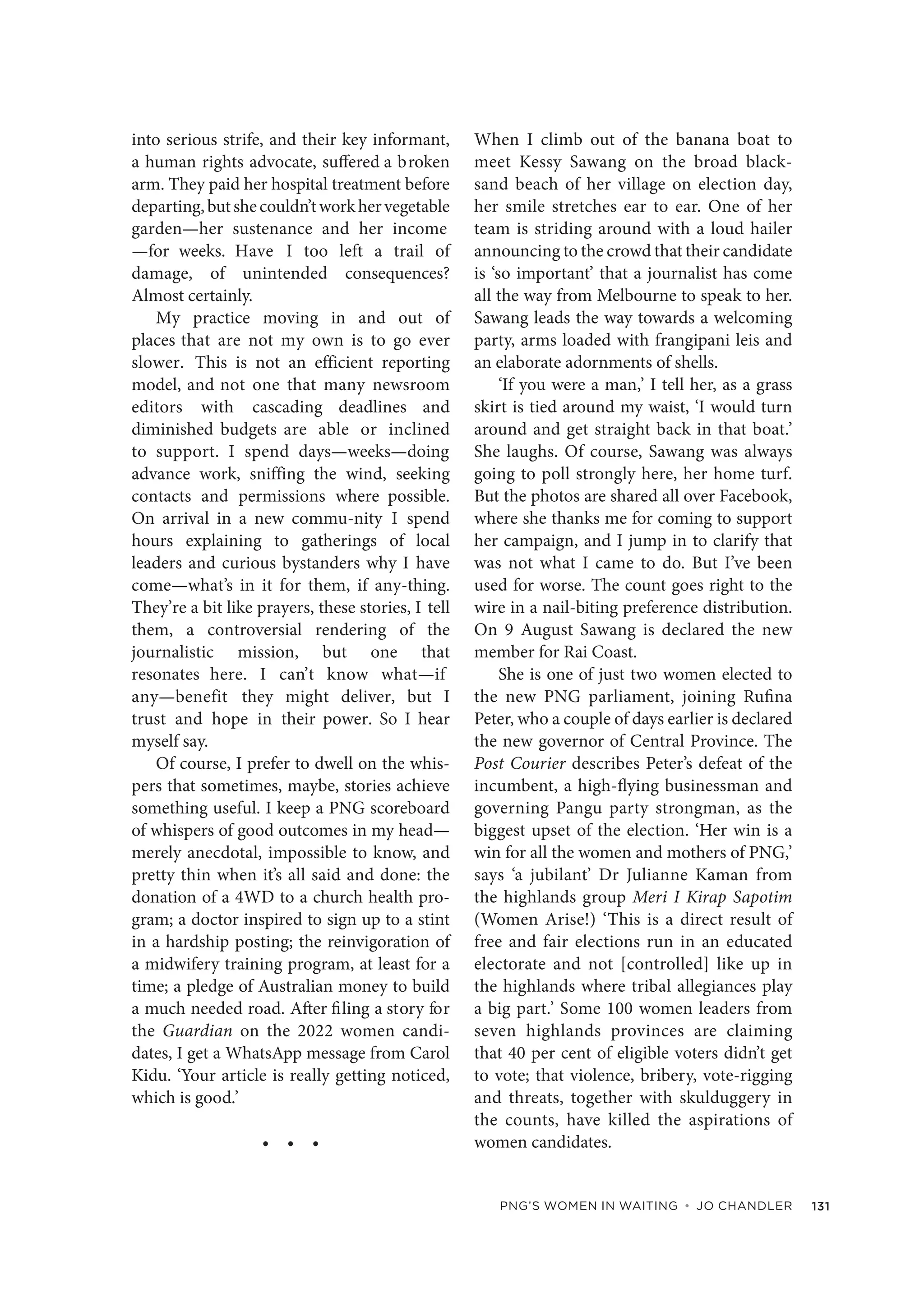 PNG's Women in Waiting, Essay by Jo Chandler | PDF