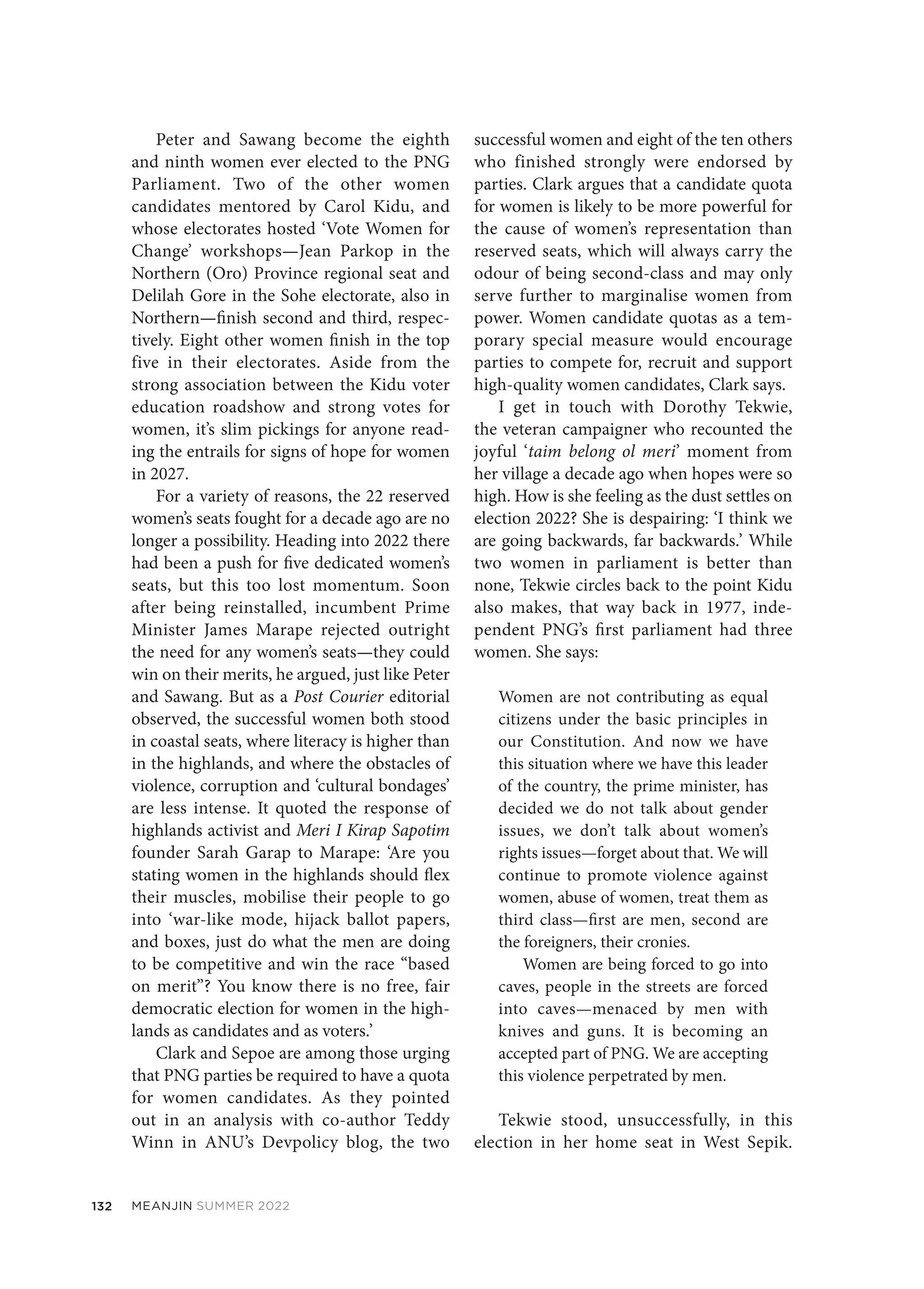 PNG's Women in Waiting, Essay by Jo Chandler | PDF