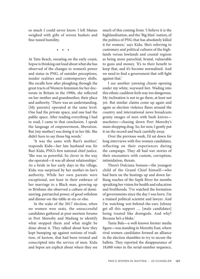 PNG's Women in Waiting, Essay by Jo Chandler | PDF | Elections | Politics