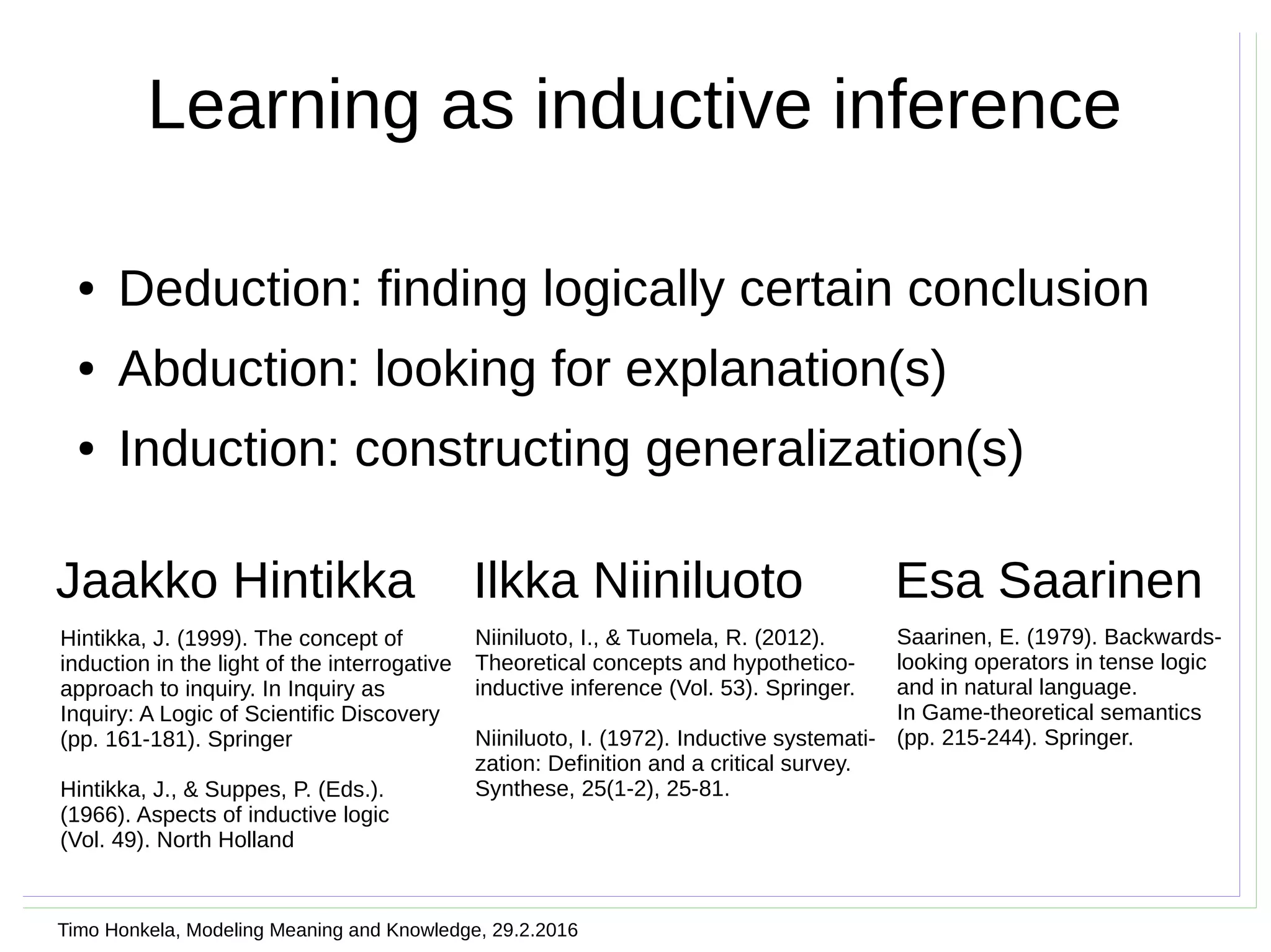 Timo Honkela: An introduction to machine learning and neural networks | PDF