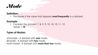 measures of central tendency (mean median and mode) | PPTX