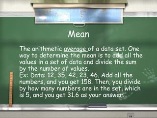 Mean median mode | PPT