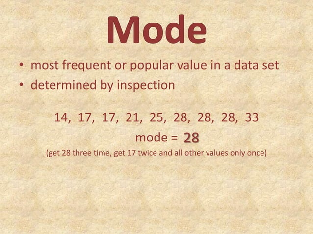 Range Mode Median And Mean Ppt 8329