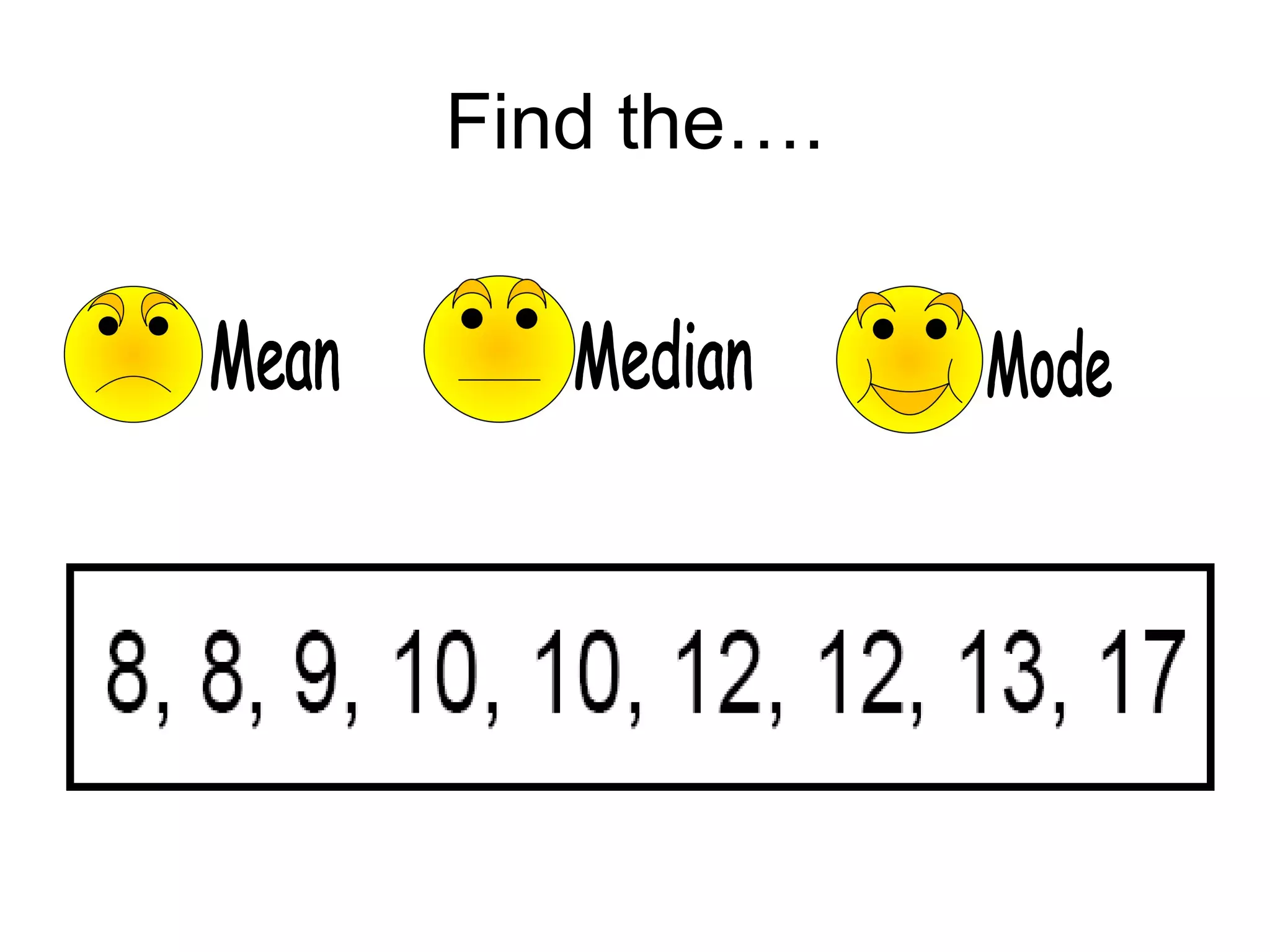 Mean median mode range | PPT