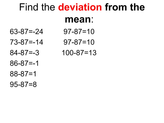 Basic Mean median mode Standard Deviation | PPT | Standardized Testing ...