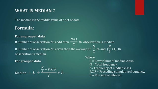 Mean median mode | PPT