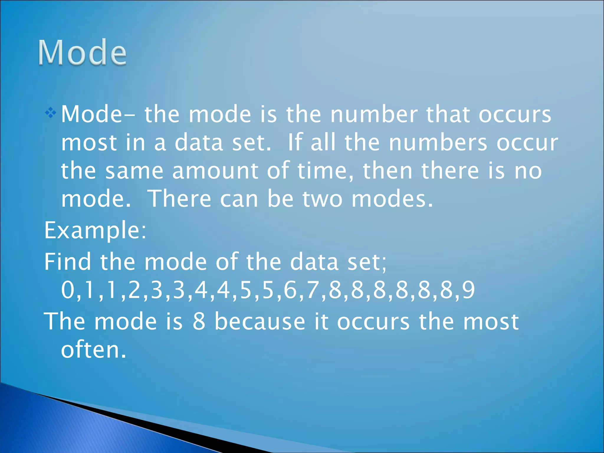 Mean, Median, Mode And Range by Mary T | PPT