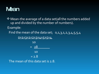 Mean, Median, Mode And Range by Mary T | PPT