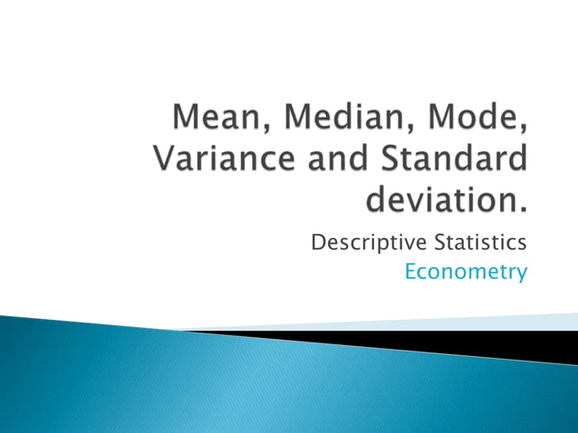 Mean median mode and variance | PPTX