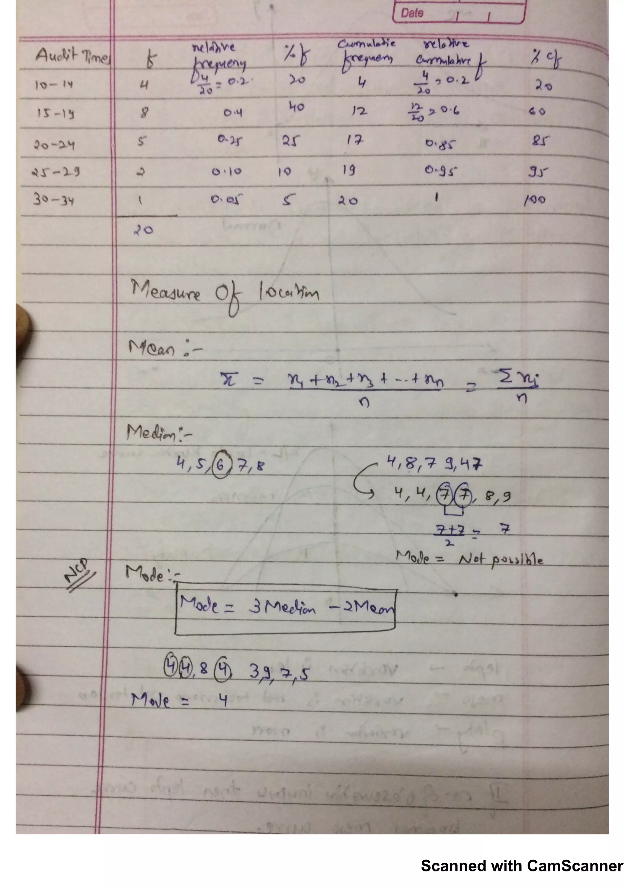 Mean Median Mode & Box Plot | PDF