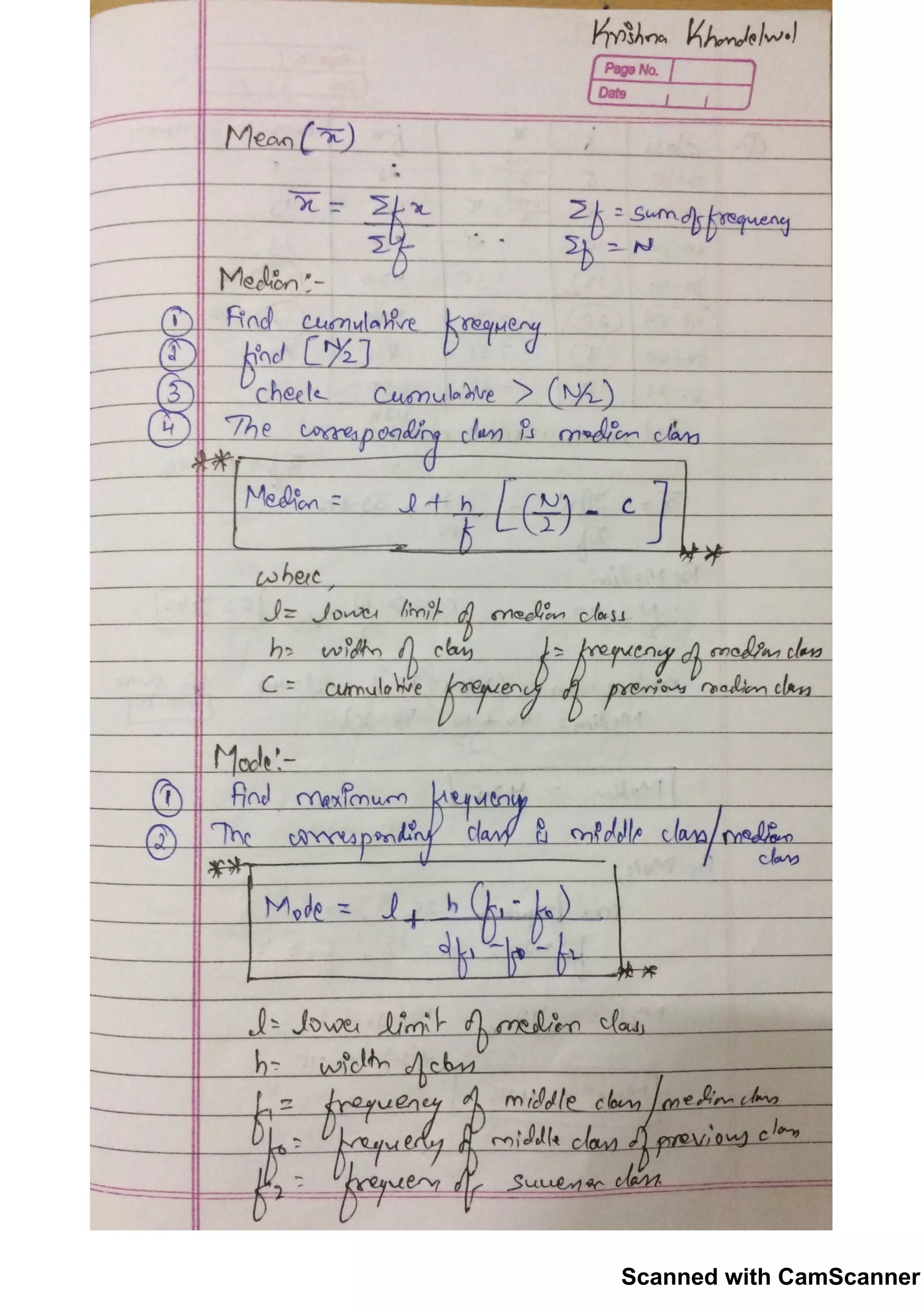 Mean Median Mode & Box Plot | PDF