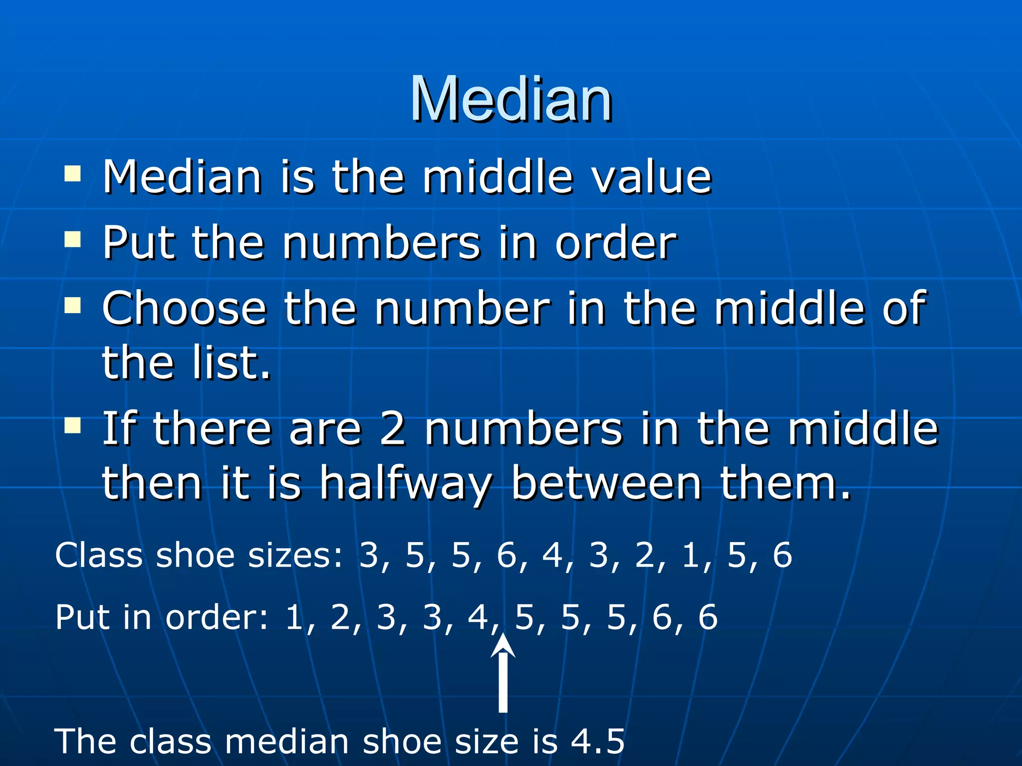 Mean Median Mode Range | PPT