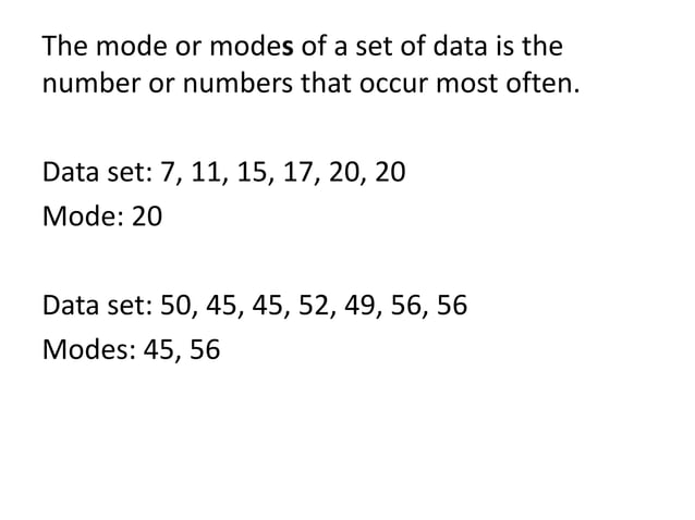 Mean, median, mode & range | PPT