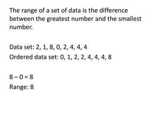 Mean, median, mode & range | PPT