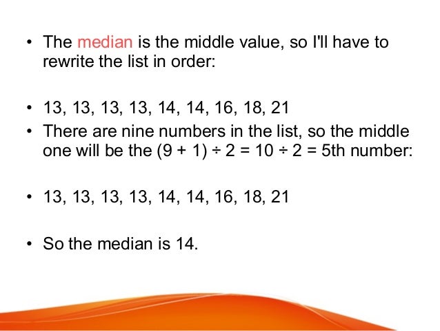 Mean median mode range